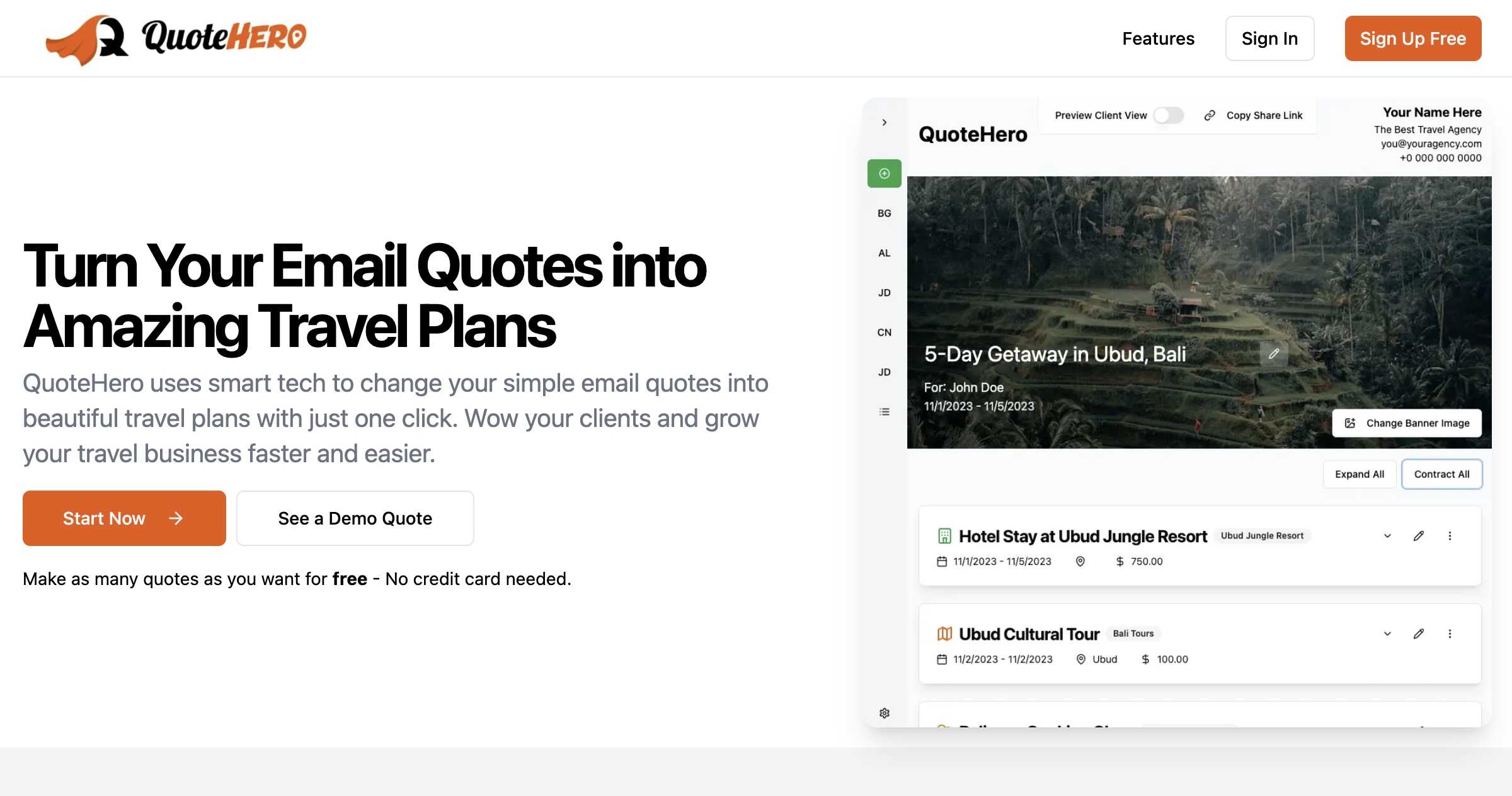 QuoteHero | Travel Quotations Made Easy